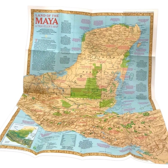 National Geographic | Other | National Geographic Land Of The Maya Map ...
